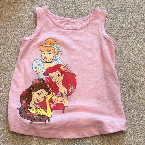 Disney | Shirts & Tops | Disney Princess Pink Tank Top For Kids | Poshmark